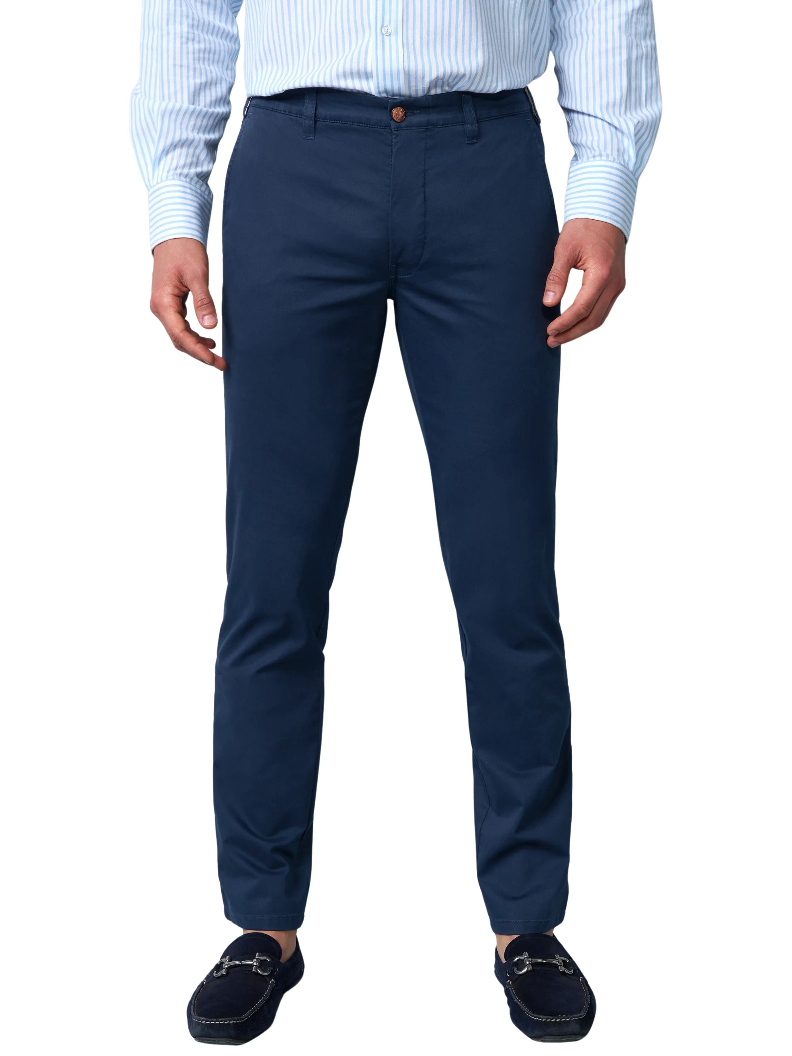 DARK BLUE MOVE M5 ORGANIC COTTON TROUSERS – Hansfords Menswear